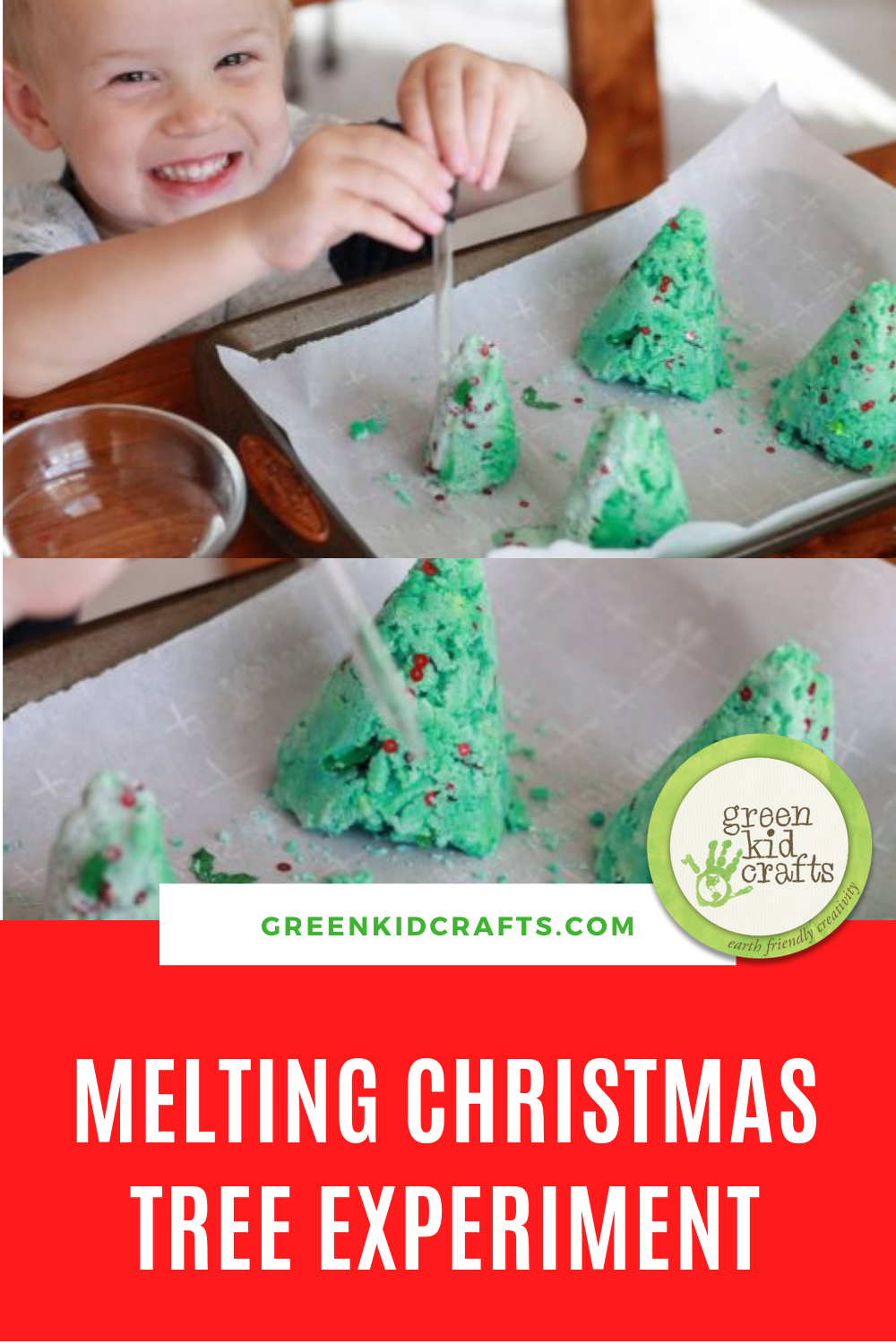 Melting Christmas Tree Experiment – Green Kid Crafts